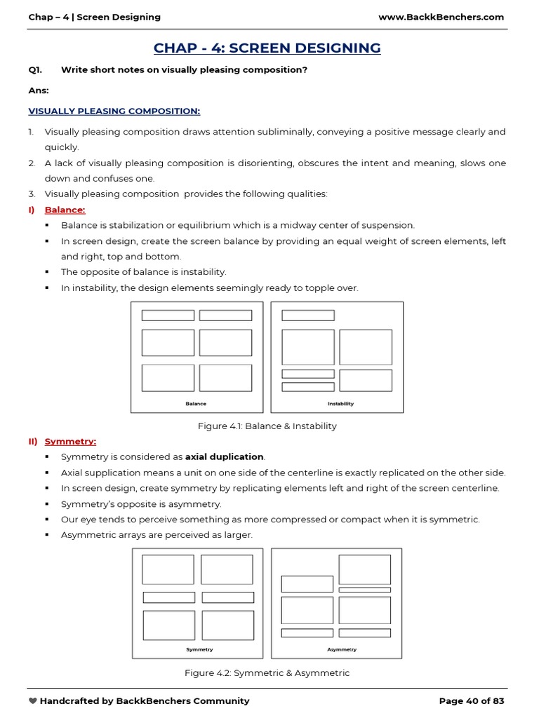 Chap - 4: Screen Designing: Visually Pleasing Composition | PDF ...