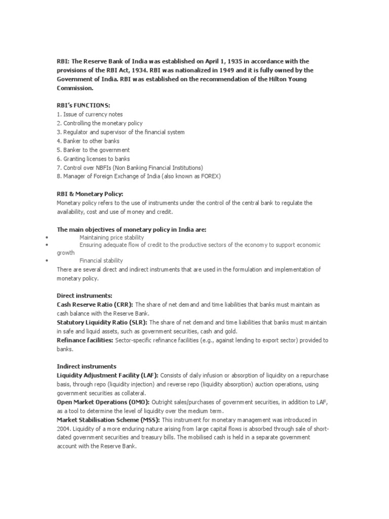 Maintaining Price Stability Ensuring Adequate Flow of Credit To The ...