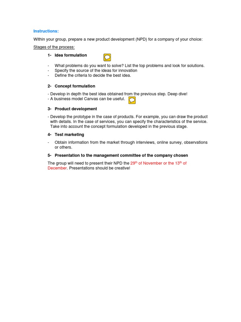Instructions NPD Activity | PDF
