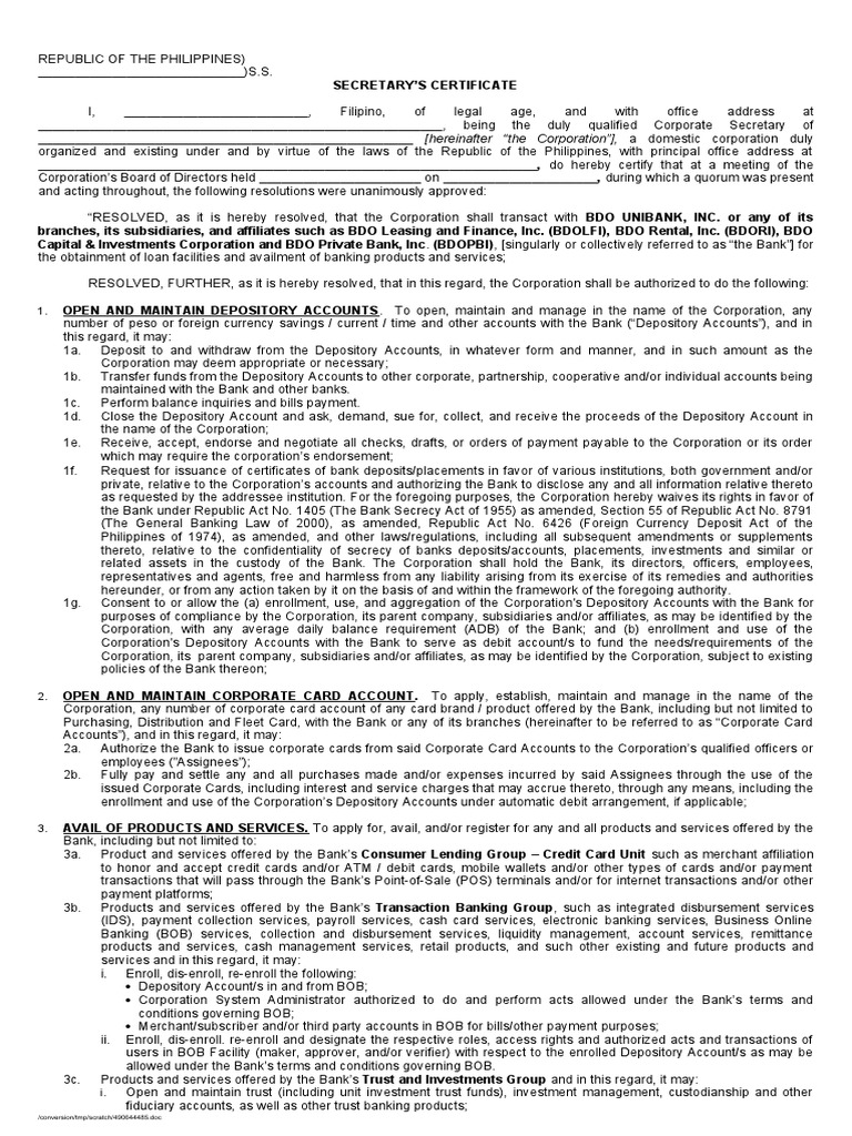 BDO Bank Template | PDF | Securities (Finance) | Banks