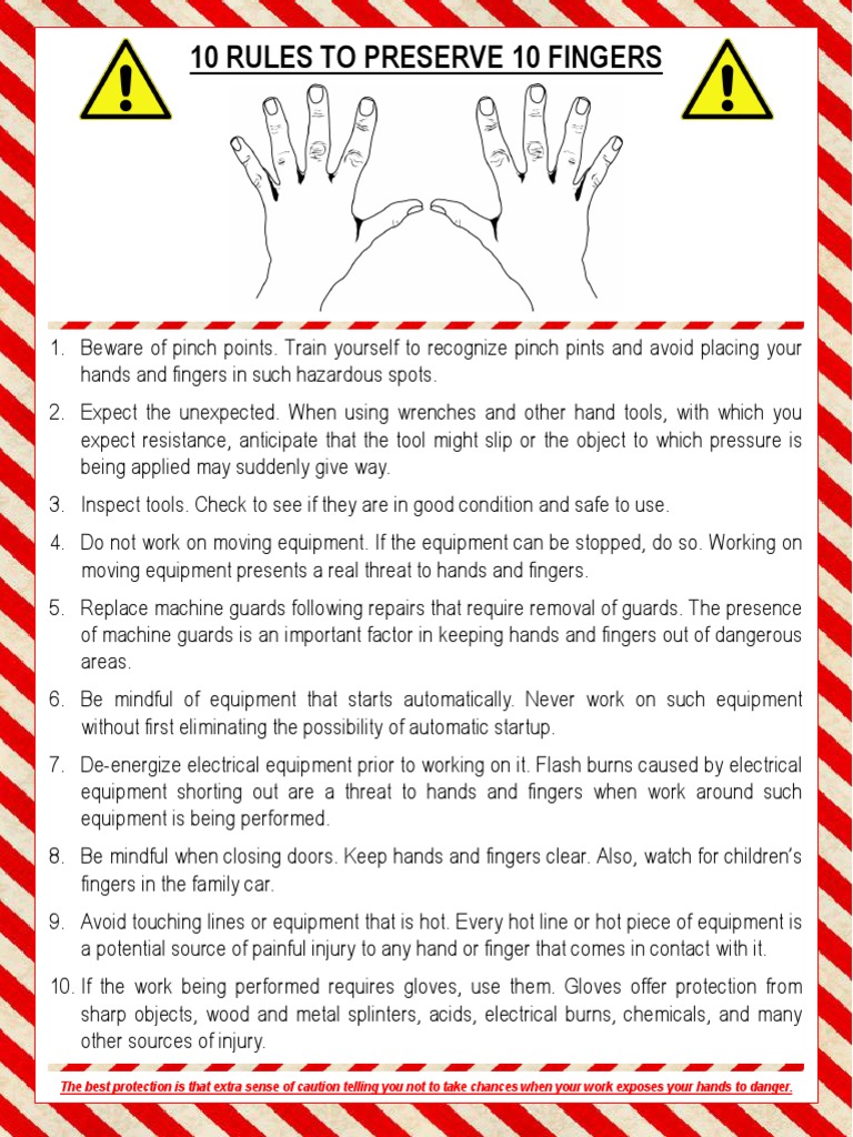 10 Rules To Preserve 10 Fingers | PDF