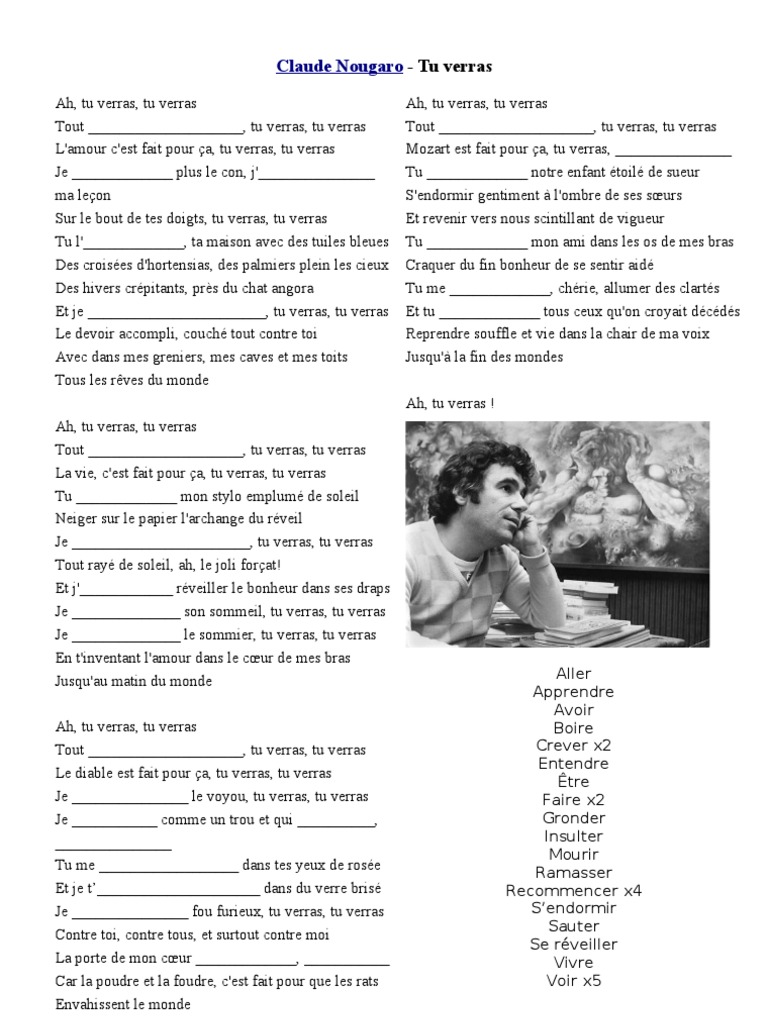 Claude Nougaro "Tu Verras" | PDF | Loisirs