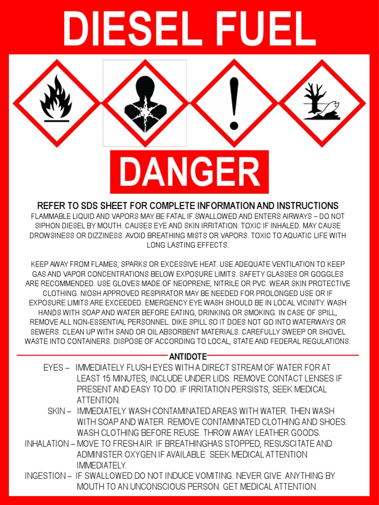 Danger: Refer To Sds Sheet For Complete Information and Instructions ...