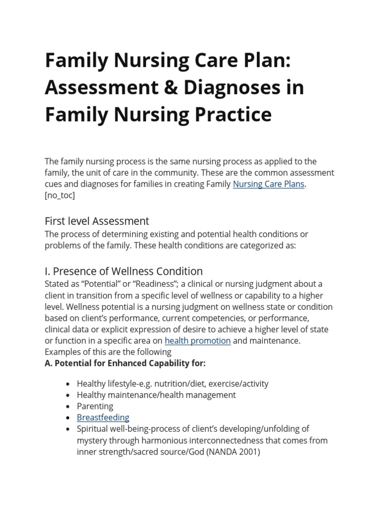 Typology Family Nursing Care Plan | PDF | Breastfeeding | Sanitation