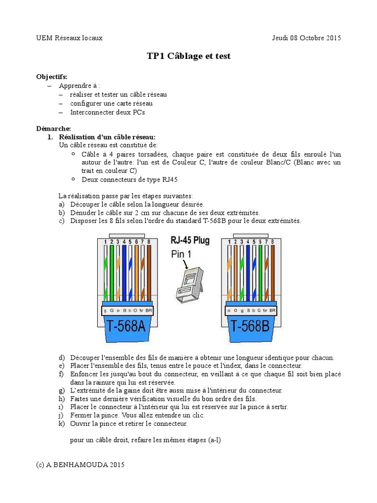 TP 1 Cablage | PDF | Informatique | Informatique et technologies de l ...