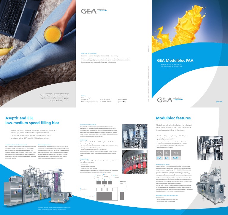GEA Modulbloc PAA: We Live Our Values | PDF | Sterilization ...
