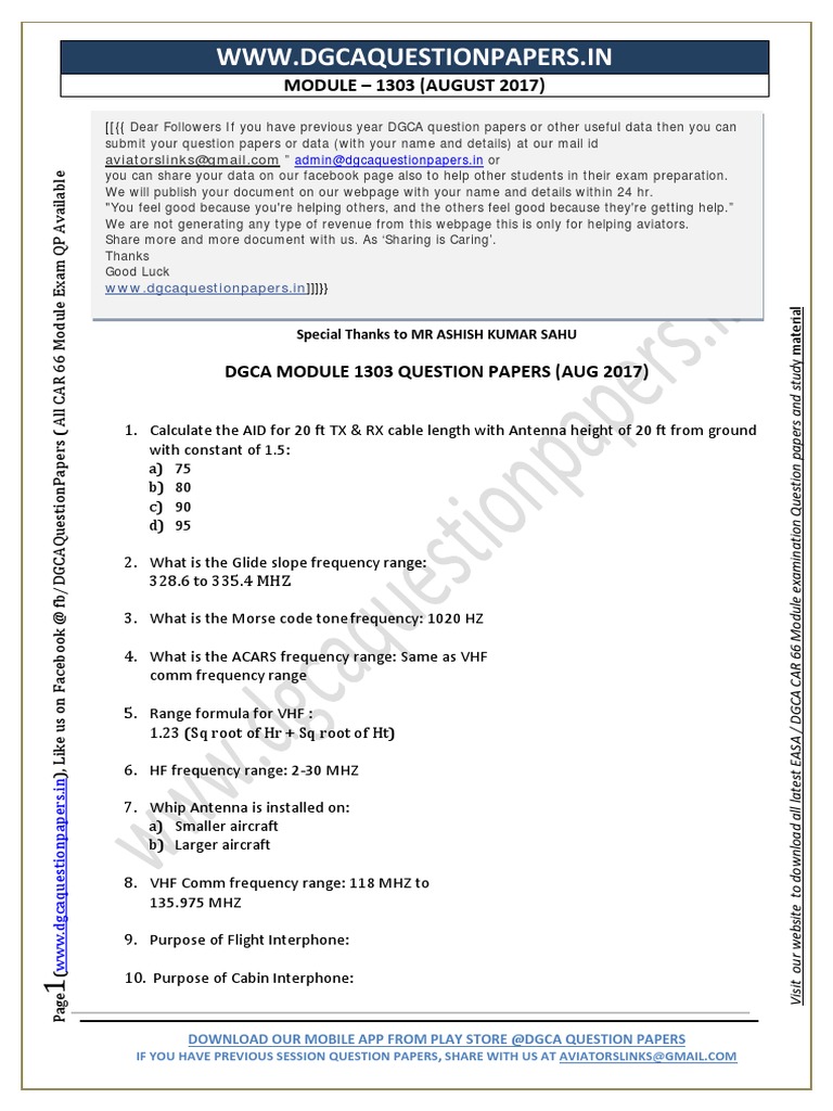Dgca Module 1303 August 2017 | PDF | Radio | Radio Technology