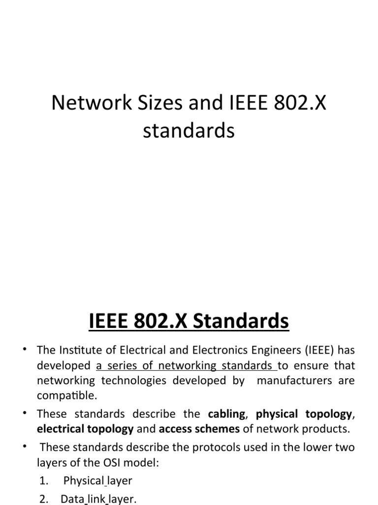 Network Sizes and IEEE 802.X Standards | PDF | Wide Area Network ...