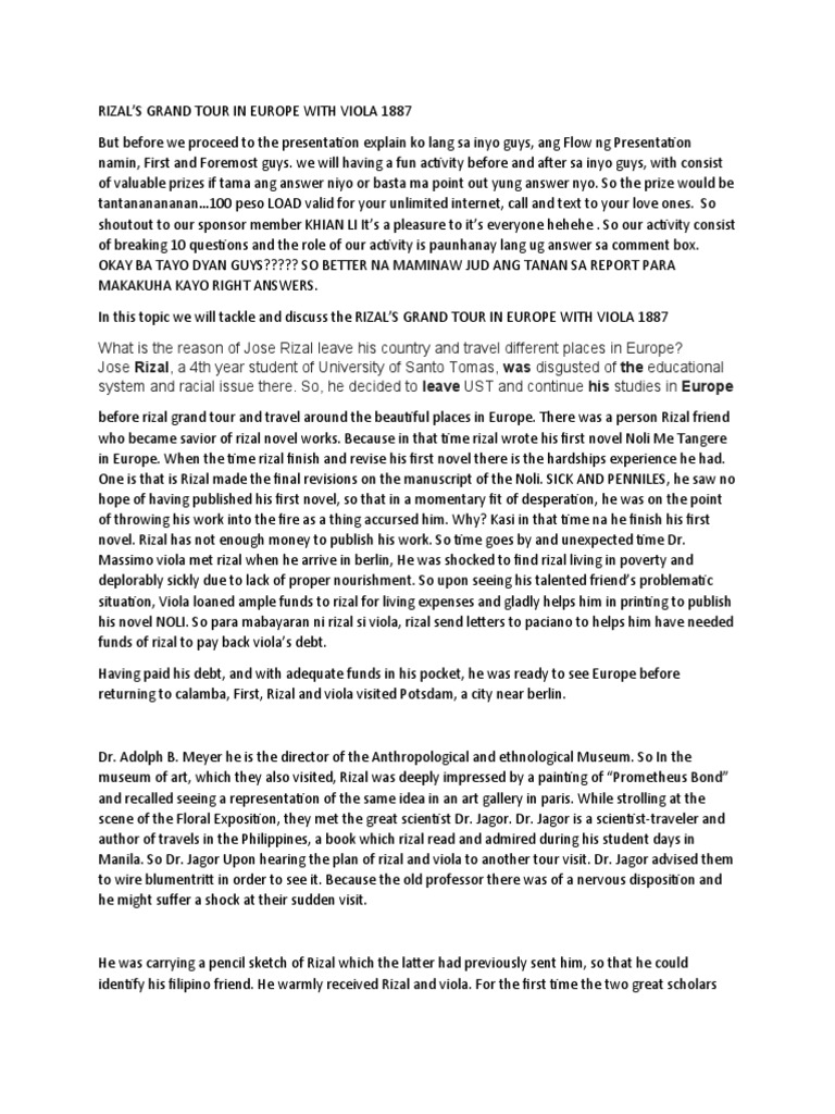 RIZAL | PDF | Vienna