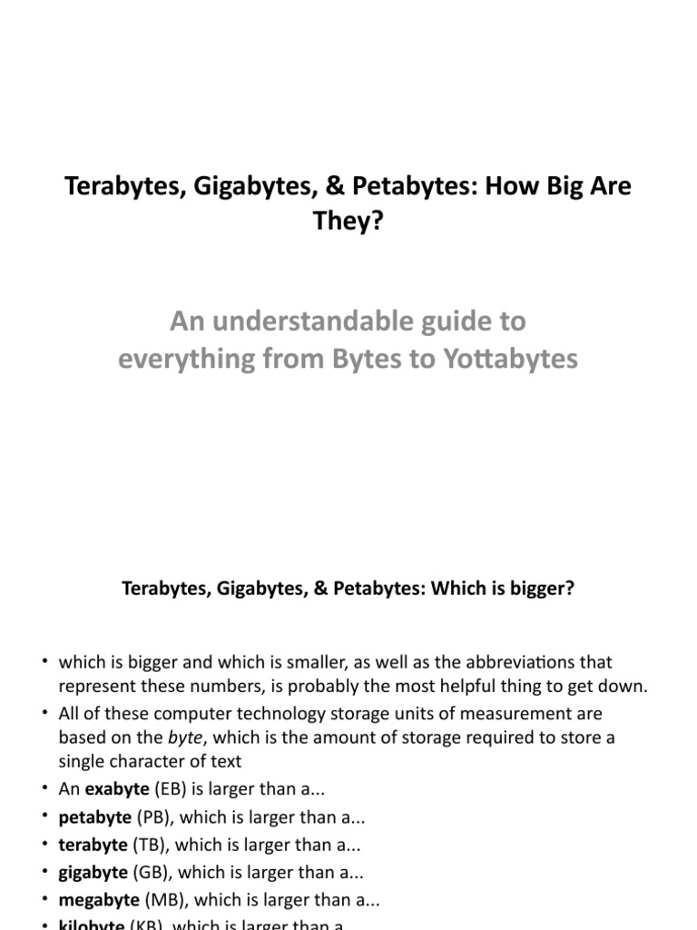 An Understandable Guide To Everything From Bytes To Yottabytes | PDF ...