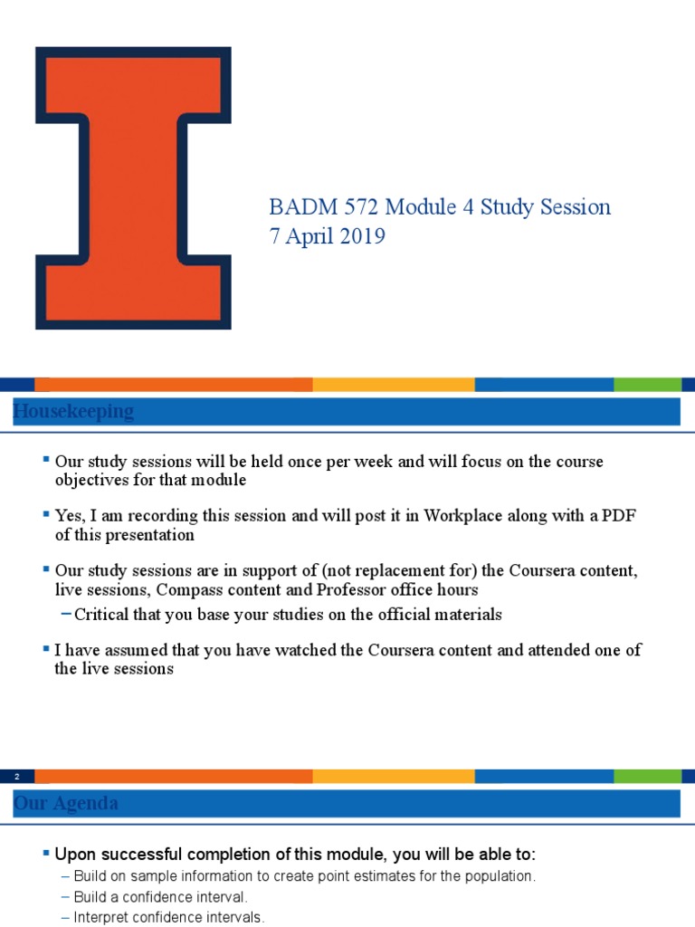 BADM 572 Module 4 Study Session 7 April 2019 | PDF | Confidence ...