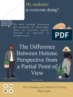 Lesson 3 - Holistic and Partial Perspectives - For Hand Outs | PDF | Critical Thinking | Thought