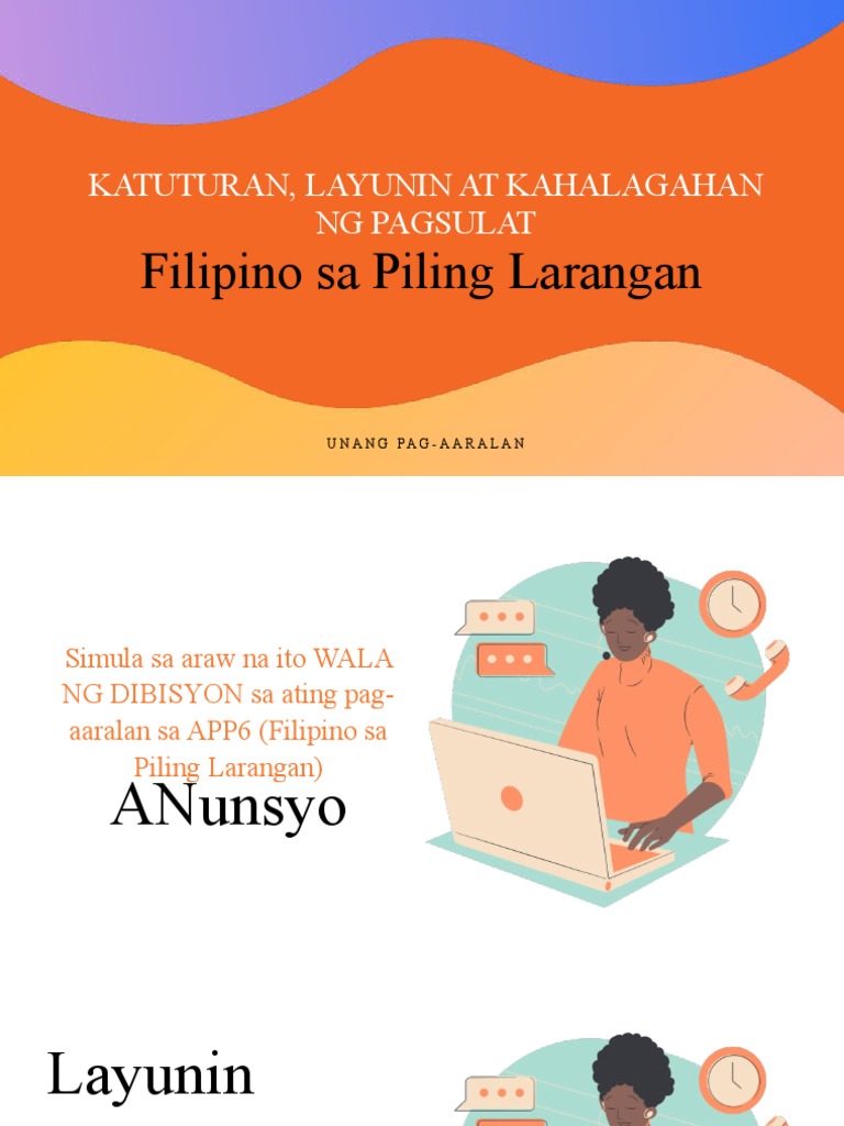 Katuturan, Layunin at Kahalagahan NG Pagsulat | PDF