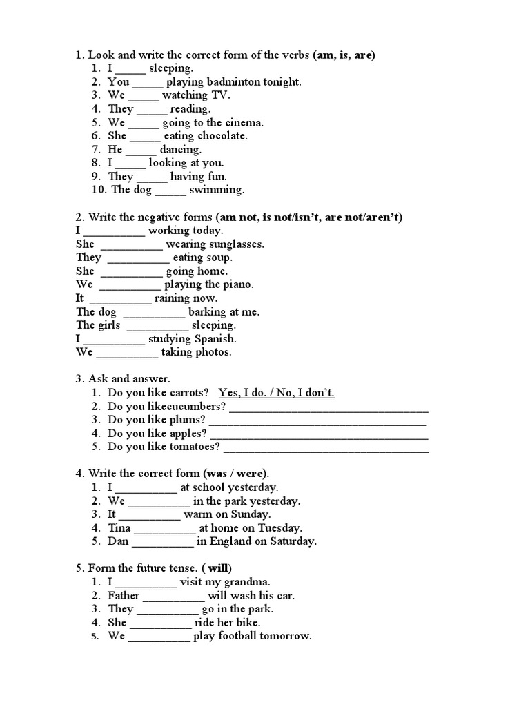Present Continuous 3rd Form | PDF