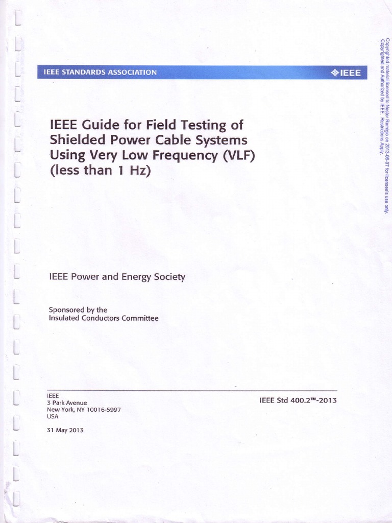 IEEE VLF (Shielded Power Cable) | PDF