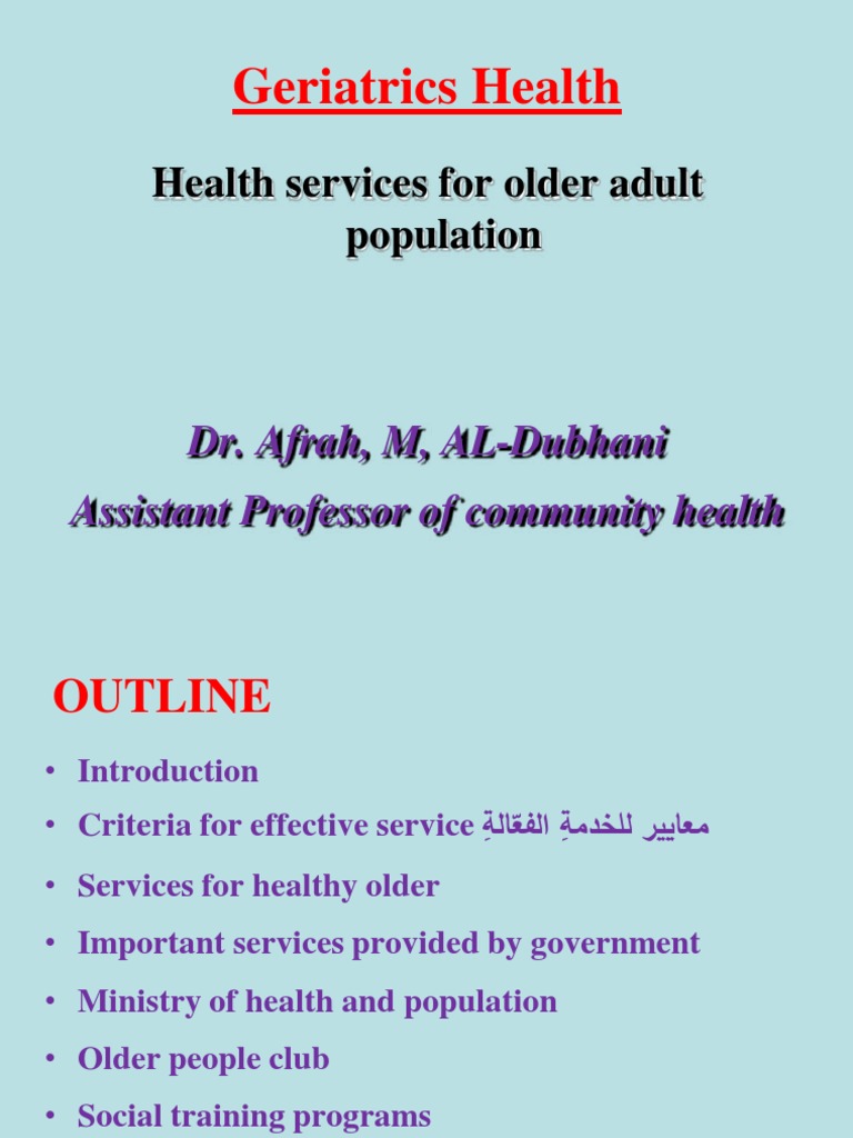 Geriatric Health Services Overview | PDF | Academic Degree ...