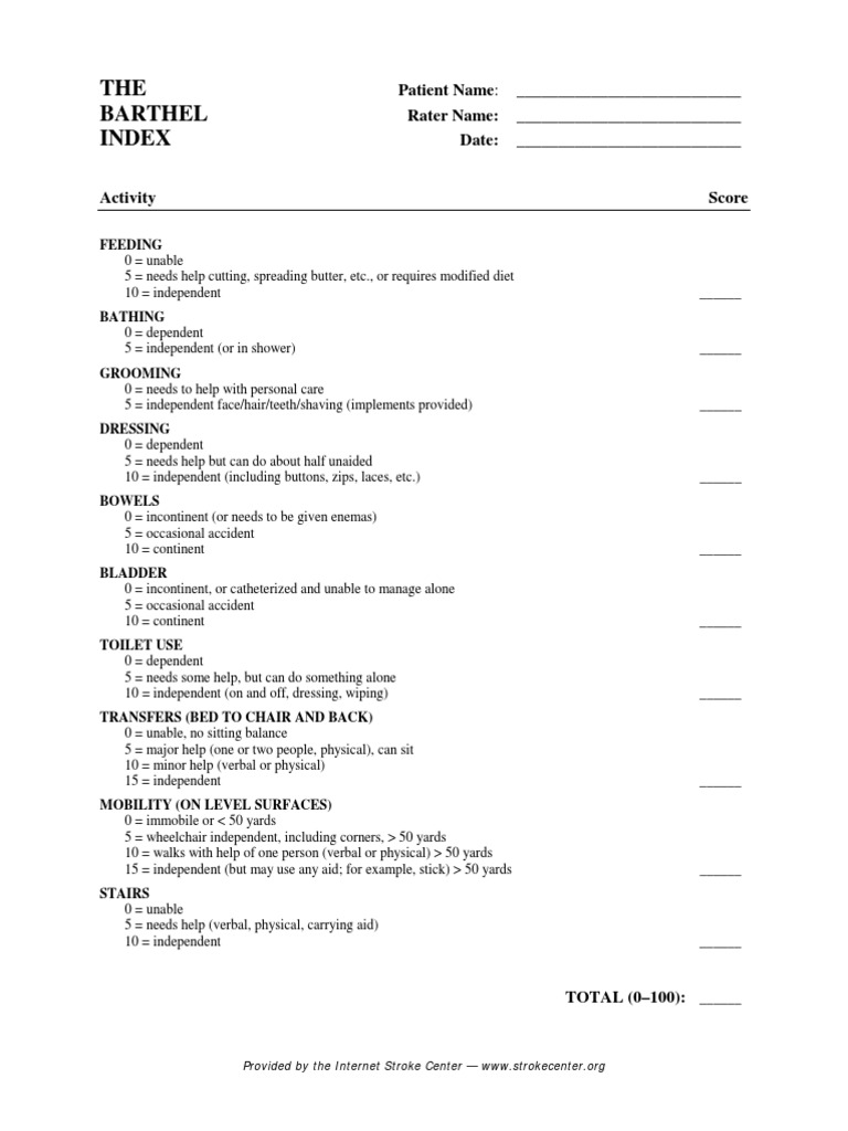 barthel-index | Medicine | Wellness