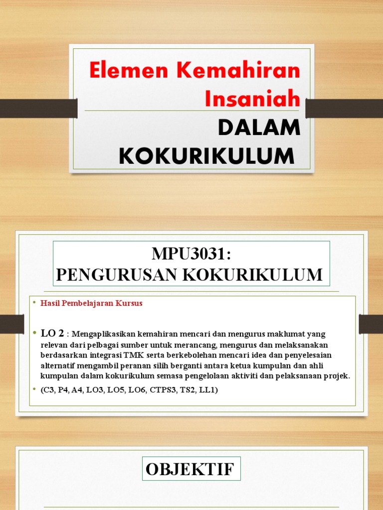 Elemen Kemahiran Insaniah | PDF