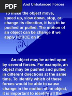 Balanced and Unbalanced Forces | PDF | Force | Tension (Physics)