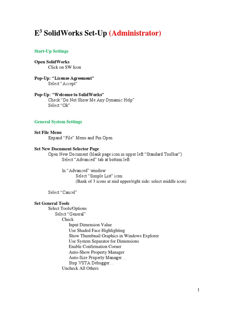 E Solidworks Set-Up: (Administrator) | PDF | Icon (Computing) | Graphical User Interfaces