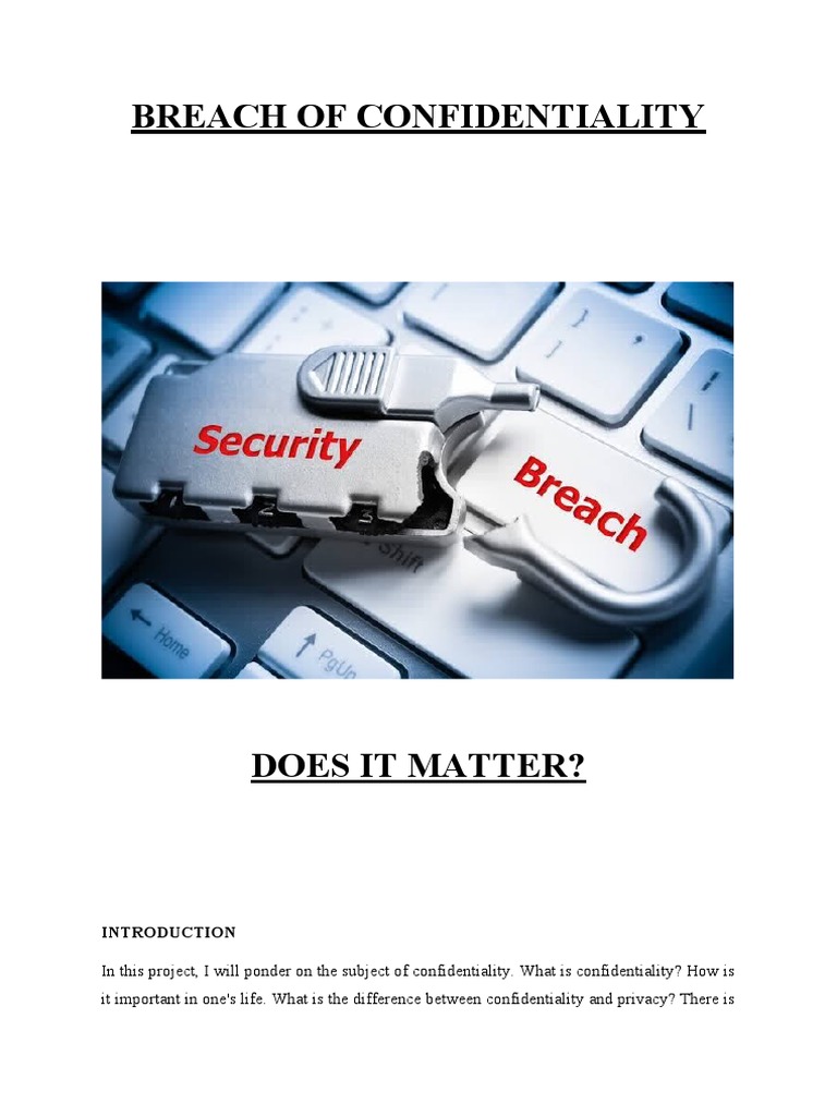 Breach of Confidentiality | PDF