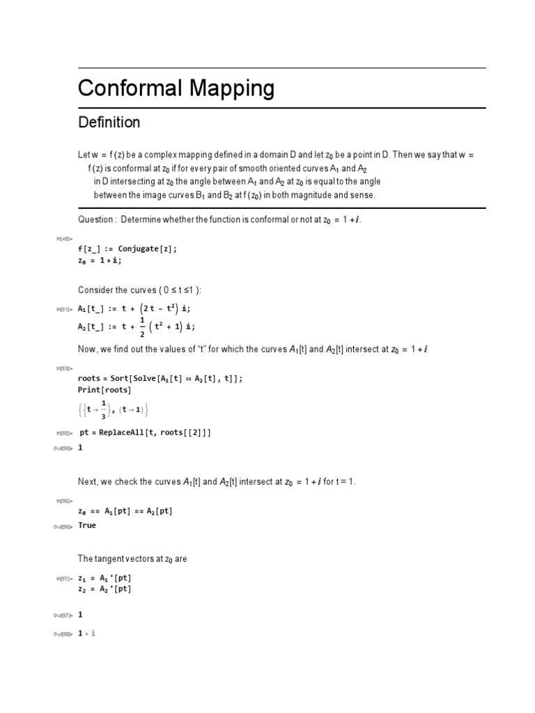 Conformal Mapping F Z Conjugate Z Z 1 Download Free Pdf Angle Algebra