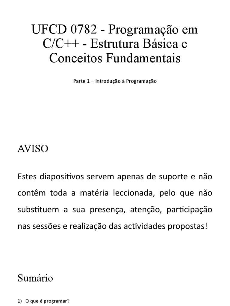 UFCD 0782 - Parte 1 | PDF | Linguagem de programação | Compilador