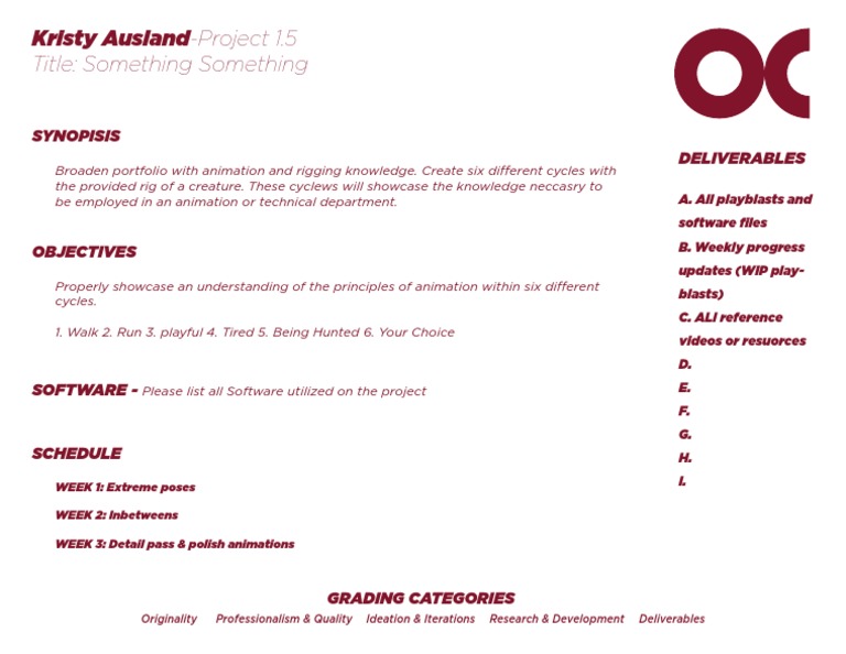Animation Project 1.5 Overview | PDF