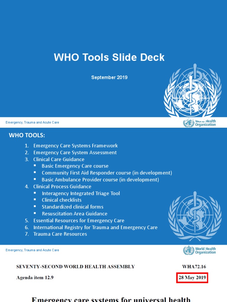 WHO Tools Slide Deck: September 2019 | PDF | World Health Organization ...