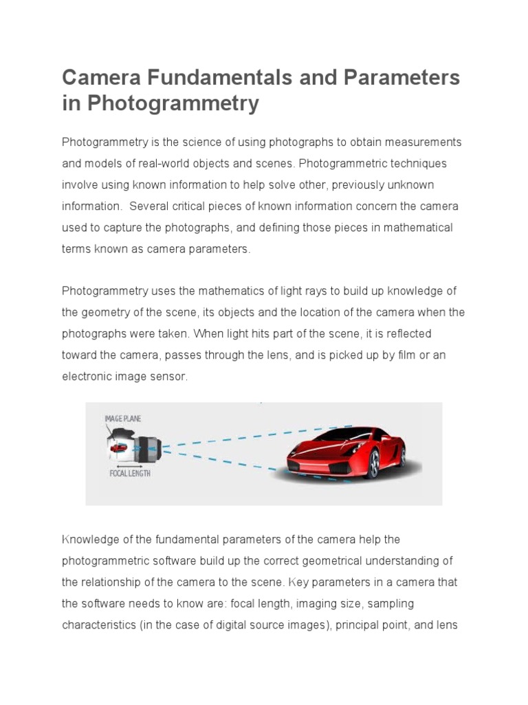 Camera Fundamentals and Parameters in Photogrammetry | PDF | Camera ...