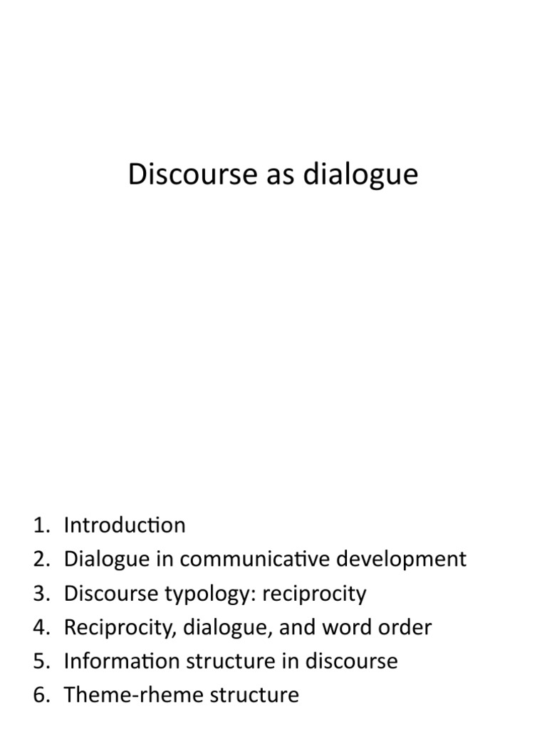 Dialogue and Discourse Structure | PDF | Clause | Question