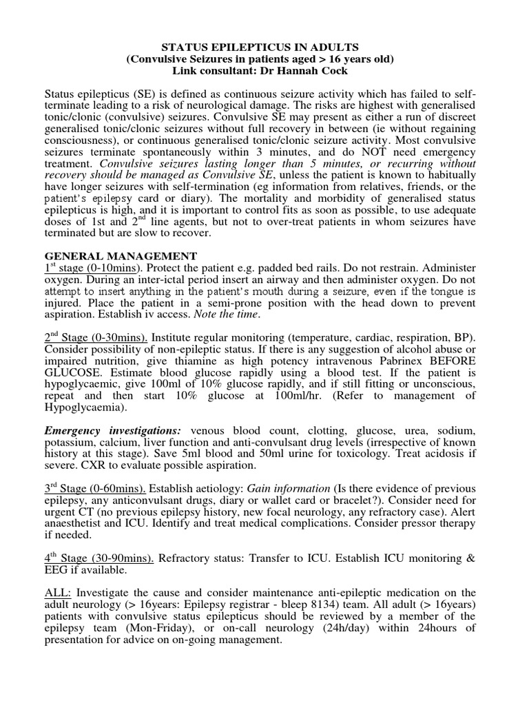 Status Epilepticus | PDF | Epilepsy | Midazolam