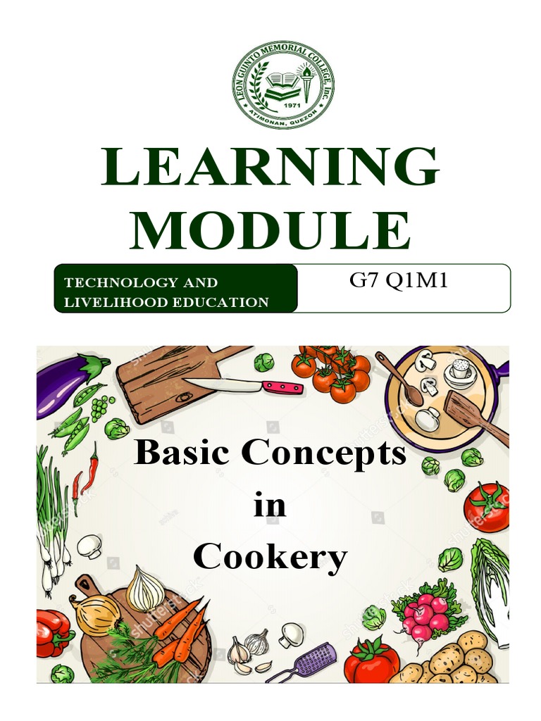 Module 1 Basic Concept in Cookery | PDF | Bed And Breakfast | Foods