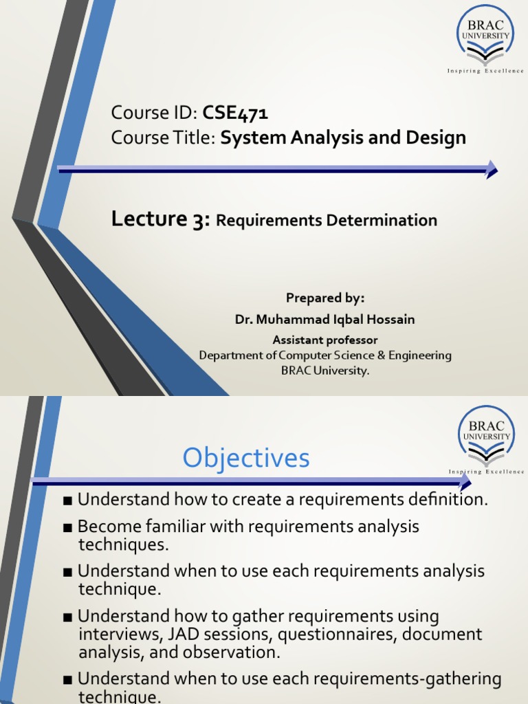 Course ID: CSE471 Course Title: System Analysis and Design: Requirements Determination | PDF ...