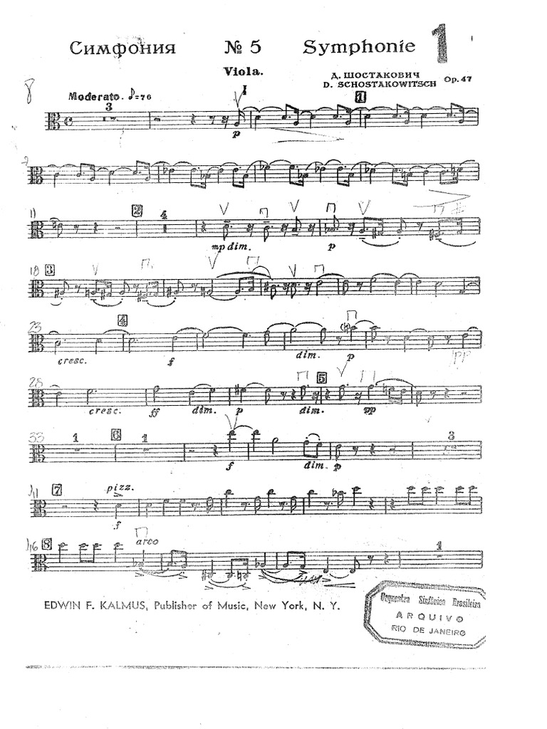 Shostakovich Symphony No 5 Viola Part PDF | PDF