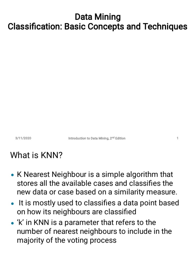 Data Mining Classification: Basic Concepts and Techniques | PDF
