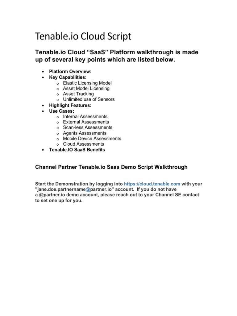 Tenable - Io Cloud Script | PDF | Cloud Computing | Vulnerability ...