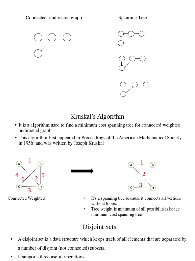 Connected Undirected Graph Spanning Tree | PDF | Combinatorics ...
