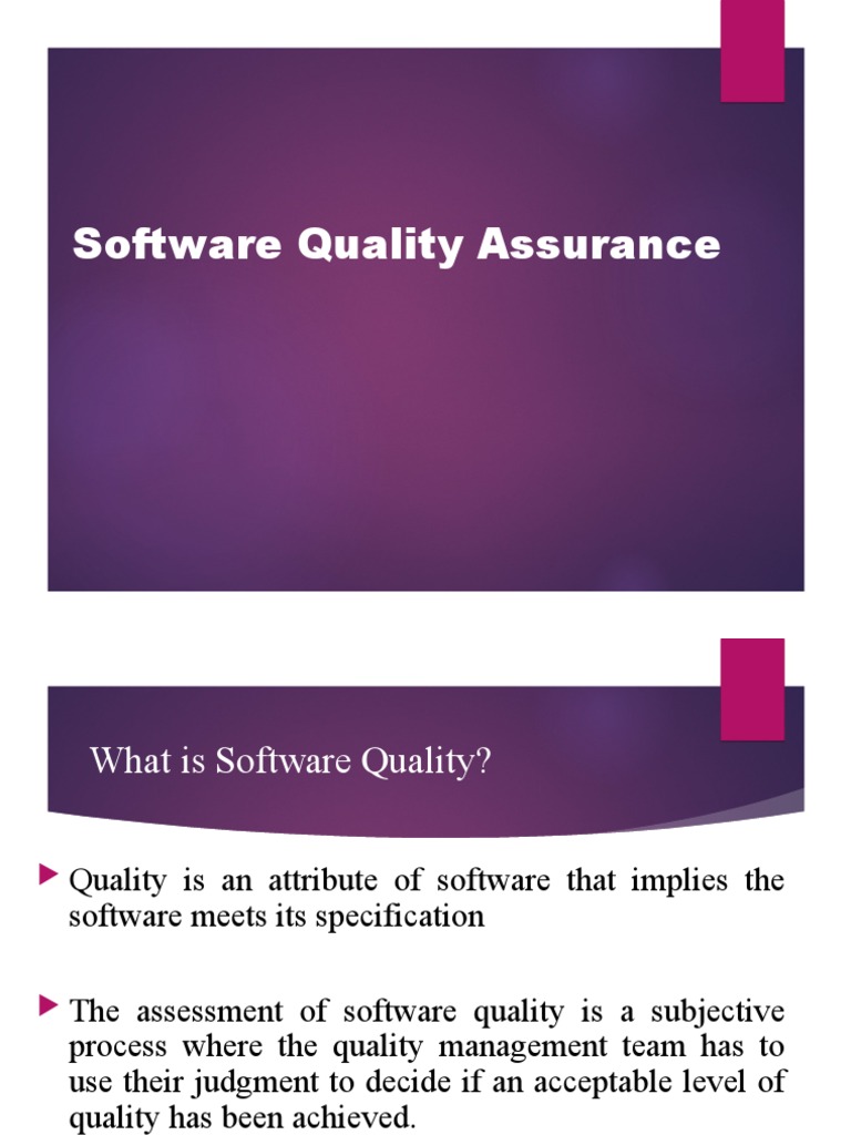 Software Quality Assurance Overview | PDF | Software Quality | Reliability Engineering