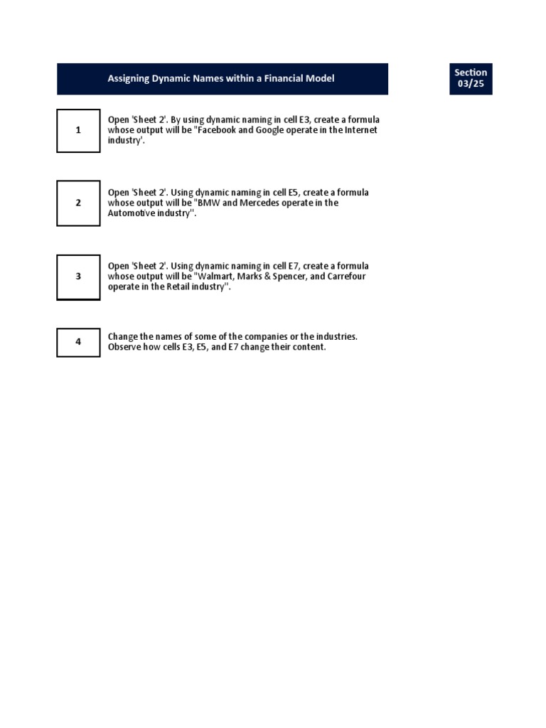 Assigning Dynamic Names Exercise Solved | PDF
