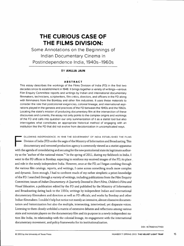 The Curious Case of The Films Division | PDF | Documentary Film ...