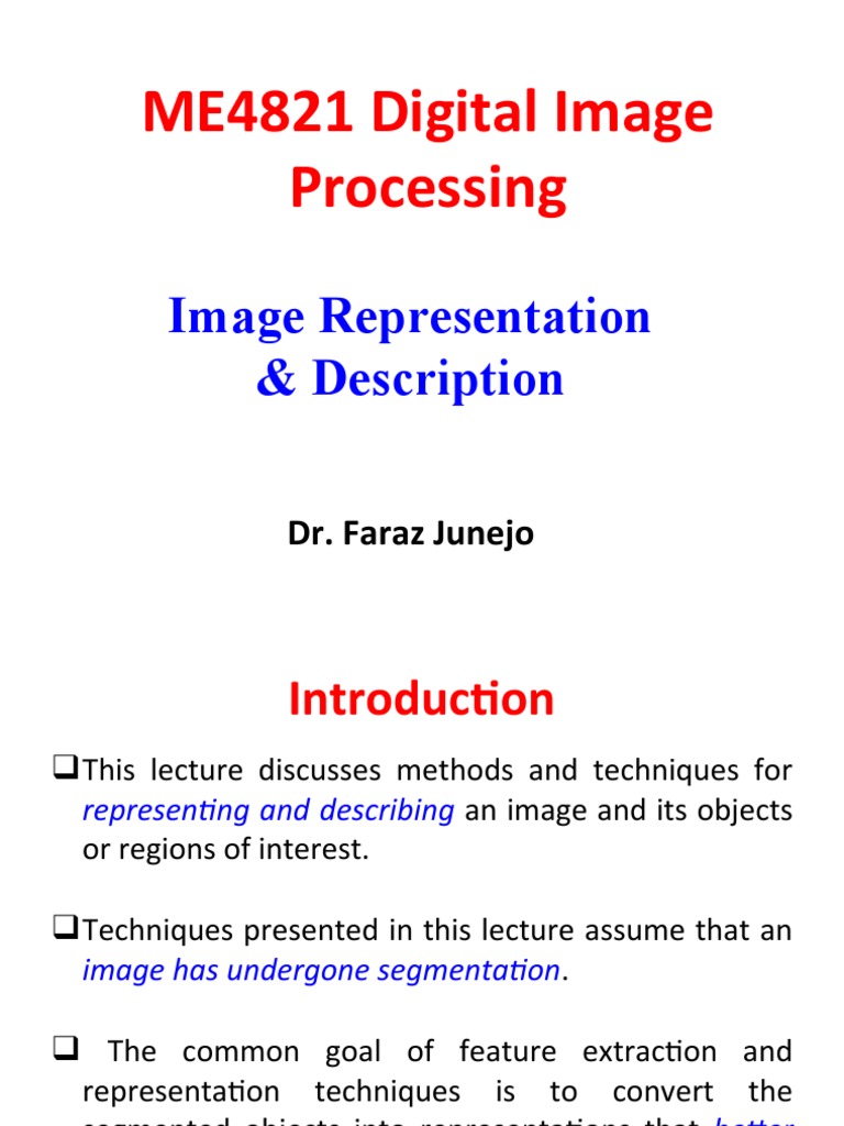 Lecture 12 Image Representation and Description | PDF | Image ...