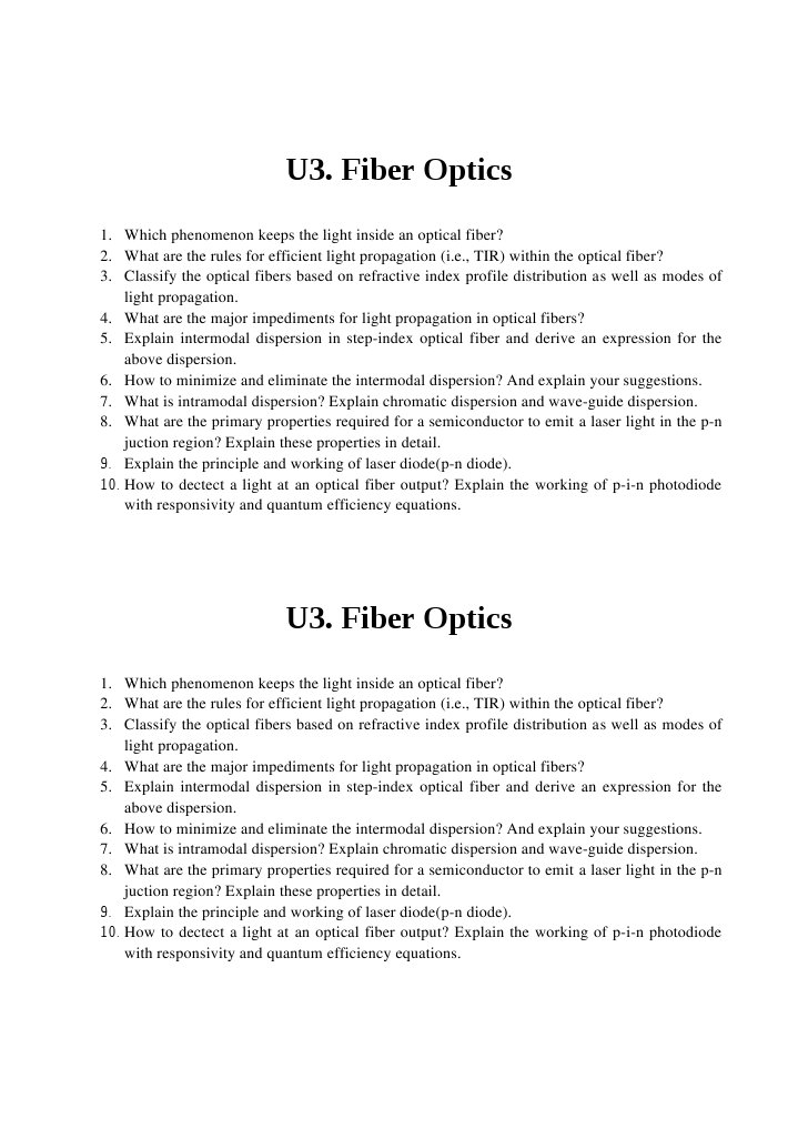 U3. Fiber Optics | PDF | Science & Mathematics | Computers
