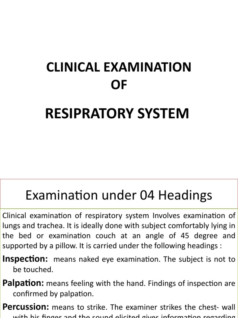 Clinical Examination of Respiratory System | PDF | Lung | Thorax