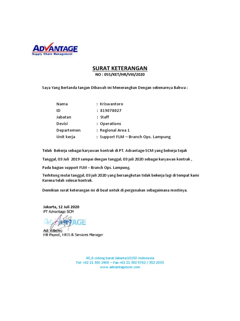 Surat Paklaring 5 | PDF