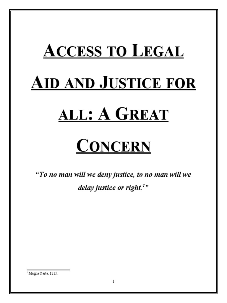 Access to Legal Aid and Justice for All | PDF | Legal Aid | Public Defender