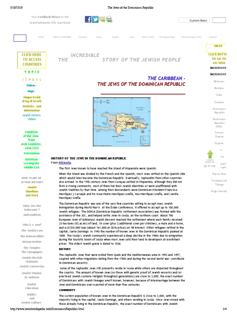 Jews in the Dominican Republic History | PDF | Jews | Sephardi Jews