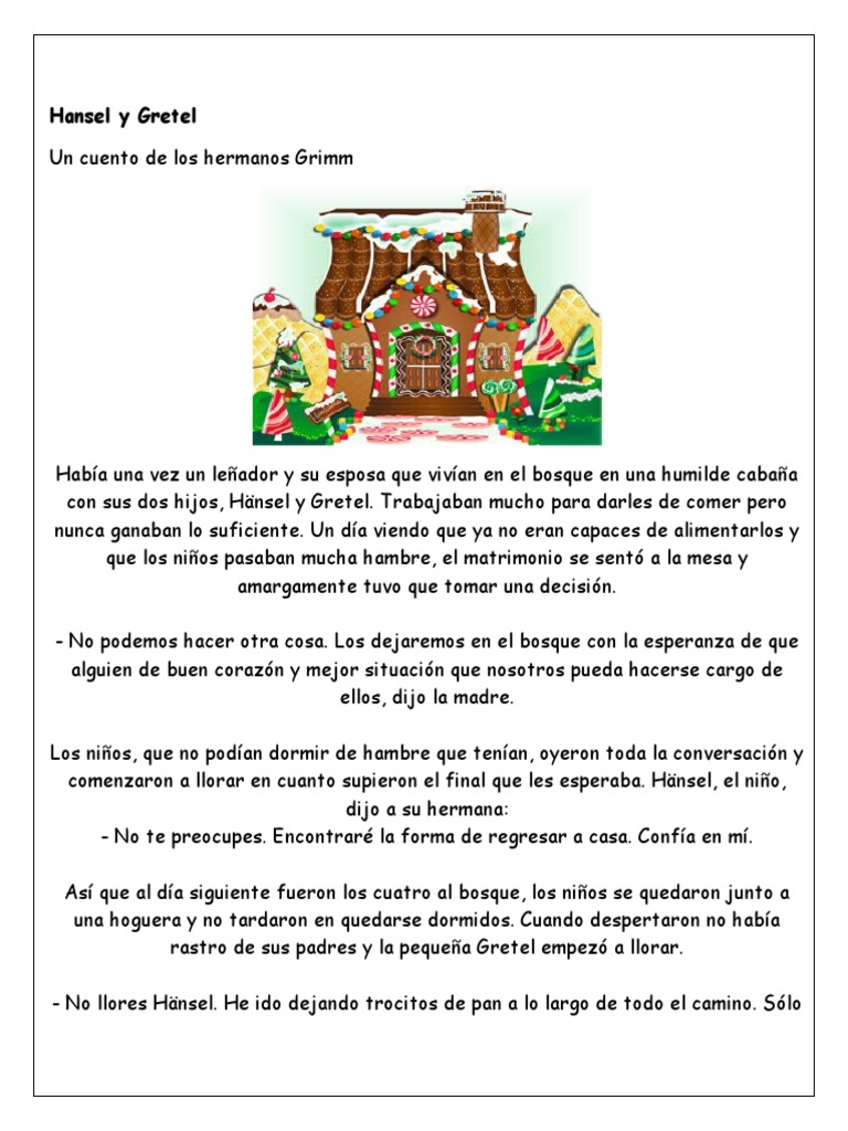 Hansel y Gretel Cuento | PDF | Hansel y Gretel