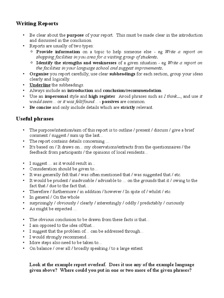 Writing Reports A7 c1 CAE PDF | PDF | Cognition | Communication