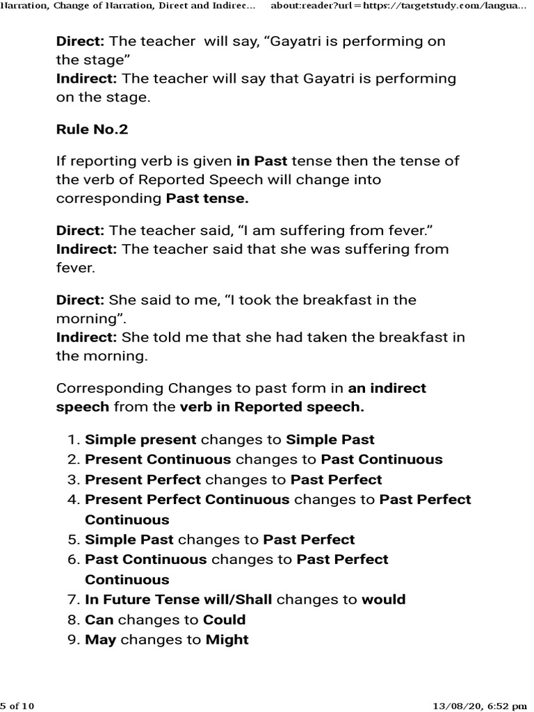 Narration - Direct and Indirect Speech With Examples and Exercises ...
